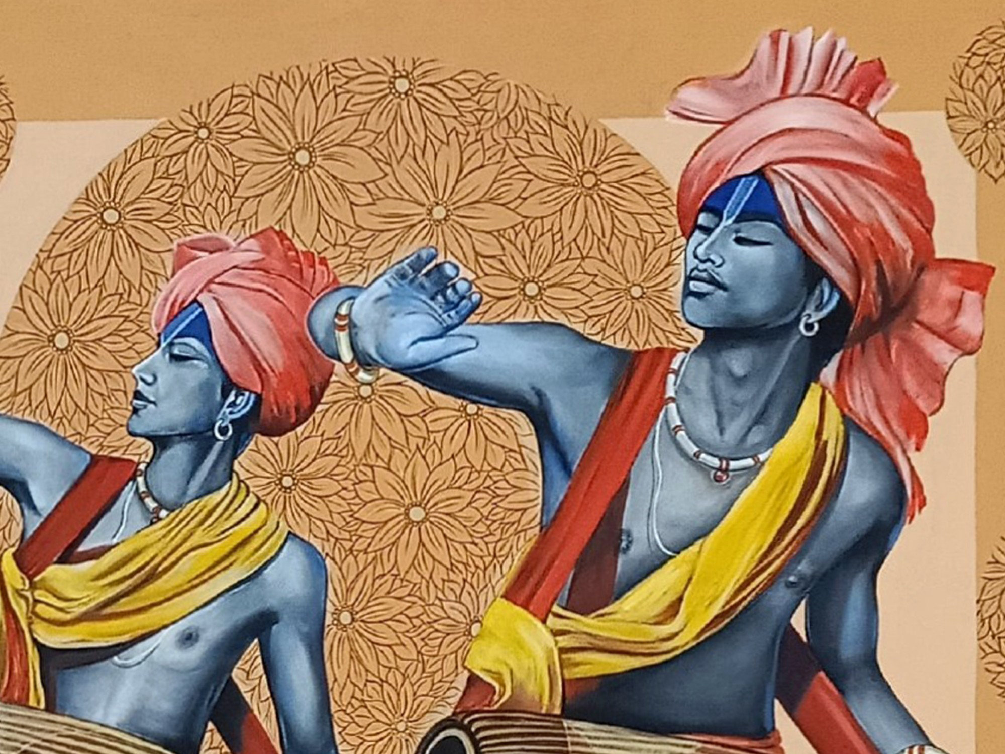 Exotic India Mrudanga - Dedications | Painting By Hina Sudhir Mahuvagara | Wayfair